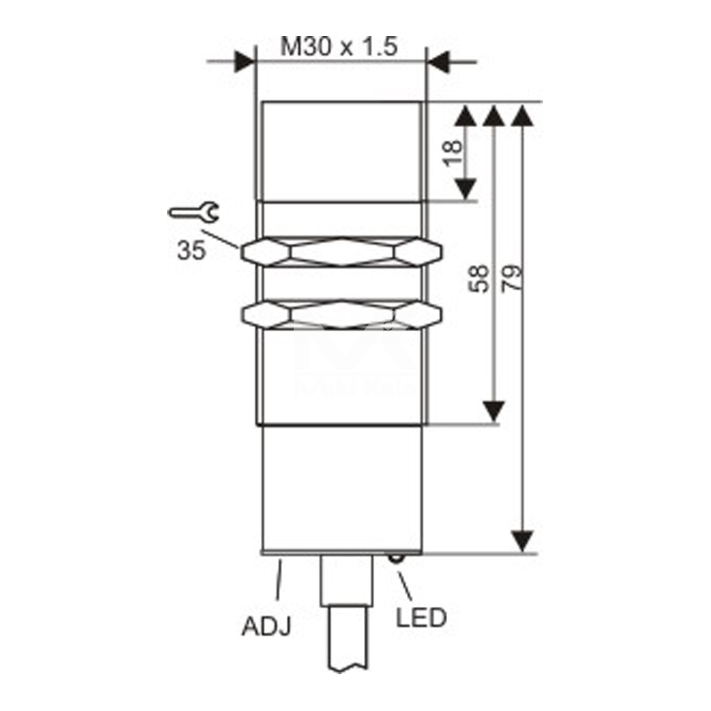 مشخصات،قیمت و خرید سنسور خازنی دو سیم تبریز پژوه CPS-220-CA-30 | ماکی‌ کالا